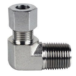 L08 Compression x 1/4 Male National Pipe Thread 90 - Steel Fittings | NABCO